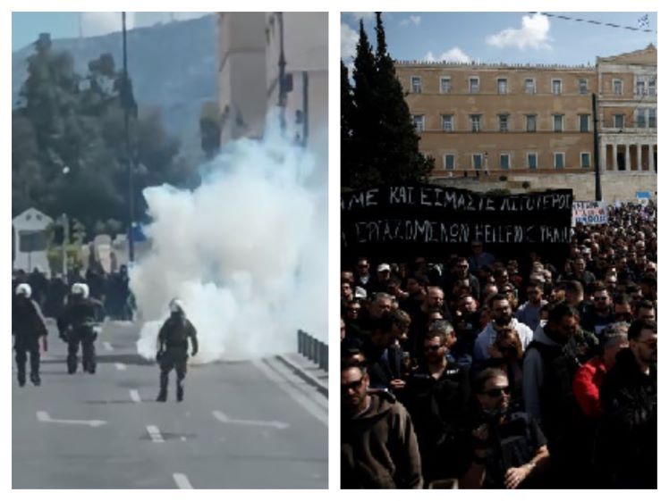 Σύνταγμα: Επεισόδια στη συγκέντρωση για τα θύματα των Τεμπών- Δύο ...